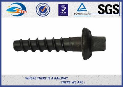 China SS Thread Railway Sleeper Screws Zinc Plated / Railway Screw Spikes for sale