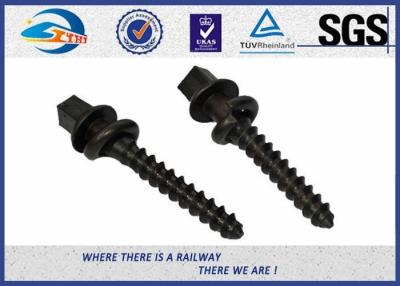 China ISO SGS inspected  Q235 35# 45# Railway Sleeper Spikes  Black Oxide Screws for sale