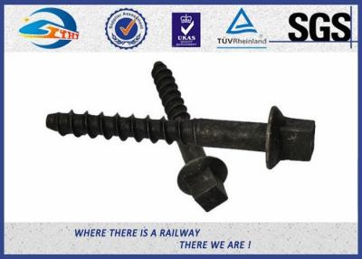 China 8.8 Grade 45# Oxide Black Railway Sleeper Screws Spike Insert Plastic Dowel for sale
