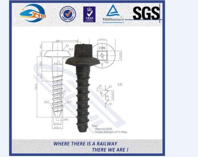 China Customized Standard 35# Double-Head Railway Sleeper Screws Rail Fasteners for sale