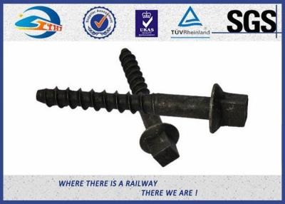 China AREMA / DIN571 Railway Fasteners Plain Oil Black Screw Spikes for sale