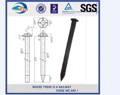 China Balck Oxide Q235 Railroad Track Spike / Railway Boat Metal Track Spikes for sale