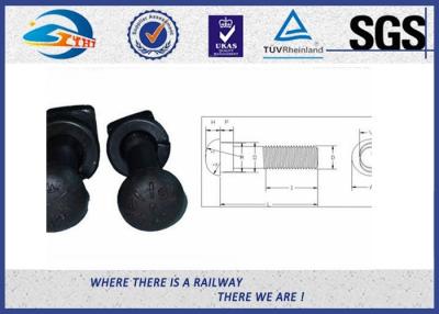 China Carbon Steel bolts and nuts , Black Oxide Railroad Bolt For Fish Plate for sale