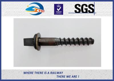 China 45# Oxide Black Railway Sleeper Screws Spike Insert Plastic Dowel for sale