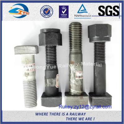 China Q235 Carbon Steel 6.8 8.8 Railway Bolt Track Bolt Nut With Plain / HGD for sale