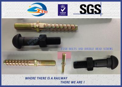 China Fastening Part HS26 / HS32 Railway Bolt Double - Head Screws With Golden Colors for sale