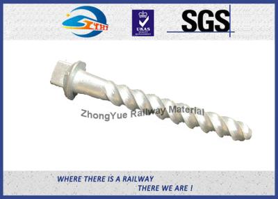 China High Tensile Grade 4.6 Railway Sleeper Twist Spike Spirial Screws HDG Q235 for sale