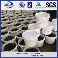 China Custom Railway / Railroad Track Spikes , Threaded Screw Spike With Plain Oiled Coating for sale