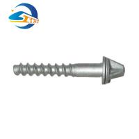 China Railway Concrete Sleeper Screw Spike Ss8 Ss25 Ss35 24*160mm With Material 35# HDG Finished For Rail Fastening System for sale