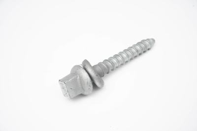 China Steel Rail Screw Spike 5.6 Grade Hot Dip Galvanized Sleeper Screw Corrosion Resistant for sale
