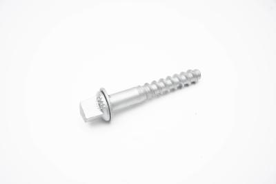 China Grade 5.6 24x150 Railway Screw Spike 35K Carbon Steel Material With Flat Washer HDG for sale