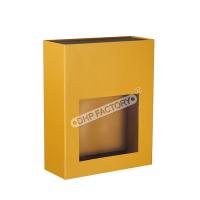 China Yellow Printed Magnetic Flap Gift Box Personalised Magnetic Box With Clear Window for sale