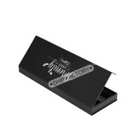 China Silver Custom Logo Printed Magnetic Box Black With Paper Insert for sale