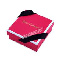 China 2 Piece Custom Paper Jewelry Boxes  Cardboard Jewelry Boxes With Black Ribbon for sale