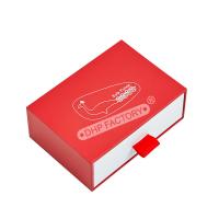 China Luxury Perfume Red Drawer Box With Handle EVA Insert And Foil Logo For Gift Box for sale
