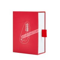 China Luxury Perfume Red Drawer Box With Handle EVA Insert And Foil Logo For Gift Box for sale