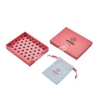 China High Quality Jewelry Package Pink Two Piece Box Cotton Bags Custom Logo For Box for sale