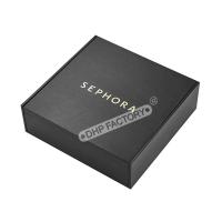 China Matte Black Rigid Gift Box Lamination Rigid Paper Boxes With Gold Foil Logo for sale
