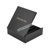China Matte Black Rigid Gift Box Lamination Rigid Paper Boxes With Gold Foil Logo for sale
