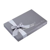China Elegant Gray Decorative Gift Boxes With Ribbon For Luxurious Packaging for sale