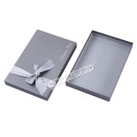 China Elegant Gray Decorative Gift Boxes With Ribbon For Luxurious Packaging for sale