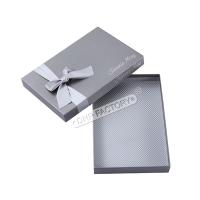 China Elegant Gray Decorative Gift Boxes With Ribbon For Luxurious Packaging for sale
