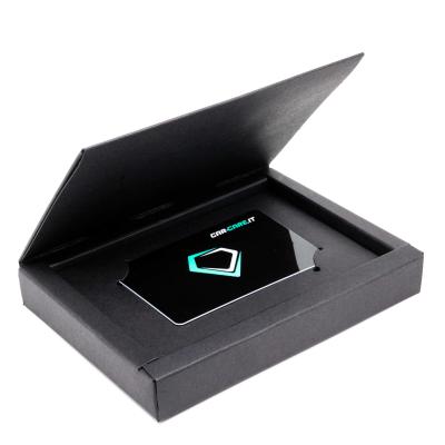 China Elegant Eco Friendly Black Business Card Holder Recycled Paper Gift Packaging Box for sale
