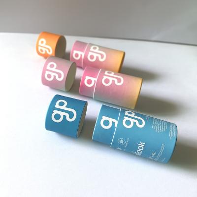 China Custom Biodegradable Lipstick Cylinder Tube Push-Up Gift Packaging Box For Lip Balm for sale
