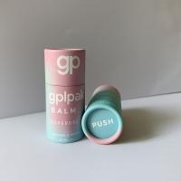 China Custom Biodegradable Lipstick Cylinder Tube Push-Up Gift Packaging Box For Lip Balm for sale