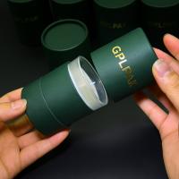 China Luxury Packaging Dark Green Kraft Paper Tube Aromatherapy Candle Cylinder Box With Digital Sample And Sponge Insert for sale