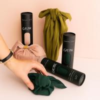 China Unique Design Kraft Paper Scarf Cylinder Gift Box With Display Window For Underwear Clothing Packaging for sale