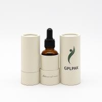 China Textured Paper Luxury Perfume Cylinder Box Gold Foil Stamping Round Paper Tube Essential Oil Packaging for sale