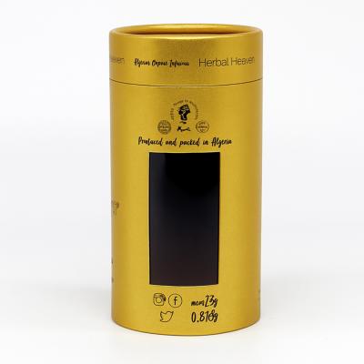 China T-Shirt Protective Gift Box Gold Cardboard Paper Tube With Window Luxury Packaging for sale