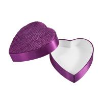 China Elegant Purple Satin Heart Shaped Gift Box Romantic Proposal Box For Jewelry Gifts for sale