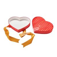 China Romantic Satin Heart Shaped Gift Box With Gold Bow Luxury Packaging For Wedding for sale