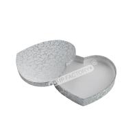 China Luxury Silver Heart Shaped Storage Gift Box Stunning Keepsake Box With Floral Pattern for sale