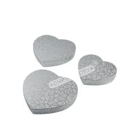China Luxury Silver Heart Shaped Storage Gift Box Stunning Keepsake Box With Floral Pattern for sale