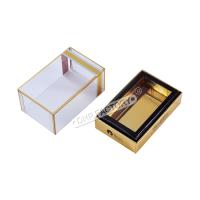 China Luxury Cardboard Gold Paper Box With acrylic Lid For Cosmetic Packaging for sale