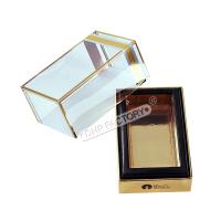 China Luxury Cardboard Gold Paper Box With acrylic Lid For Cosmetic Packaging for sale