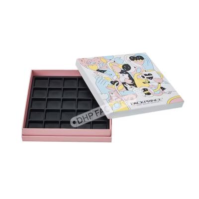 China Premium Rigid Square Raphe Box With Secure Blister Tray For Chocolate Gift Packaging for sale
