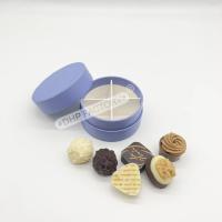 China Custom Printed Round Tube Box For Chocolate Blue Rigid Paper Cylinder Gift Box With Divider for sale