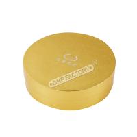 China Custom Premium Paper Cardboard Yellow Round Box UV Logo For Cosmetic Box for sale