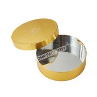 China Custom Premium Paper Cardboard Yellow Round Box UV Logo For Cosmetic Box for sale