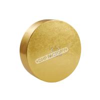 China Custom Premium Paper Cardboard Yellow Round Box UV Logo For Cosmetic Box for sale