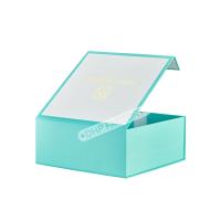 China Custom Luxury Lighter Green Fold Magnetic Ribbon Packaging For Clothing Brand for sale