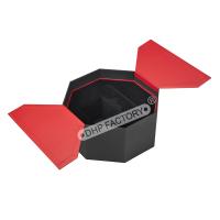 China Premium Octago Cosmetic Doule Open Box Metal Logo EVA Insert For Luxury Gift Box for sale