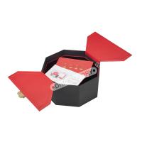China Premium Octago Cosmetic Doule Open Box Metal Logo EVA Insert For Luxury Gift Box for sale