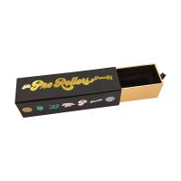 China Custom Luxury Perfume Package Black Slid Drawer Ribbon Box Foil Stamp Logo for sale