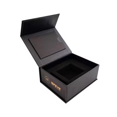 China Luxury Rigid Magnetic Box Paper Packaging With Foam Insert And Pocket For Electronics Gifts for sale