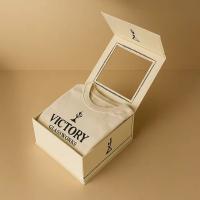 China Custom Clothing Packaging Box Flip Top Garment Magnetic Closure Rigid Box With Window for sale
